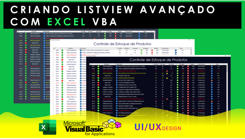 ListView Personalizado para Controle de Estoque com Excel VBA | Vetorial Blog